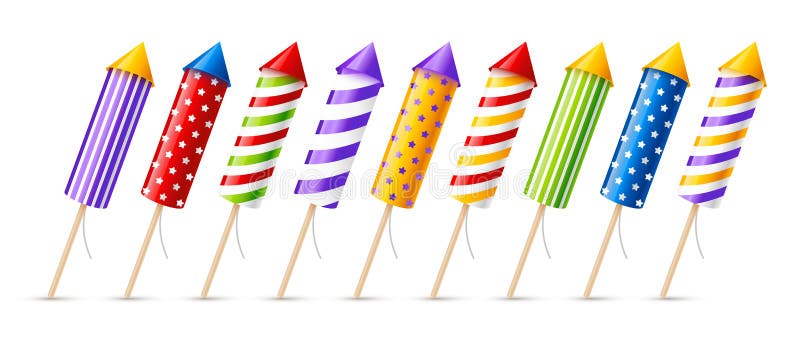 Isolated Rockets Set. Spaceships with Booster, Version 2019. Space Art ...