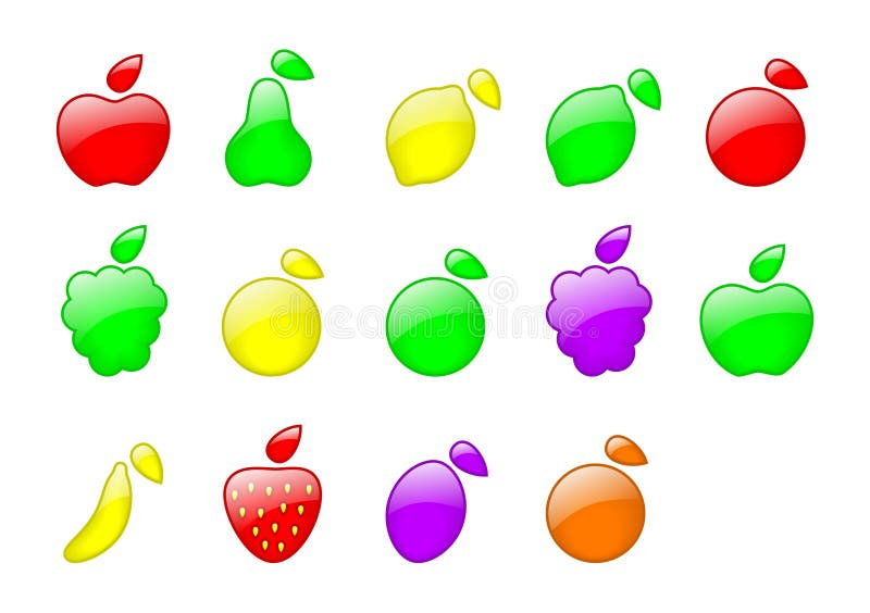 Set of color fruit stock illustration. Illustration of nature - 29650316