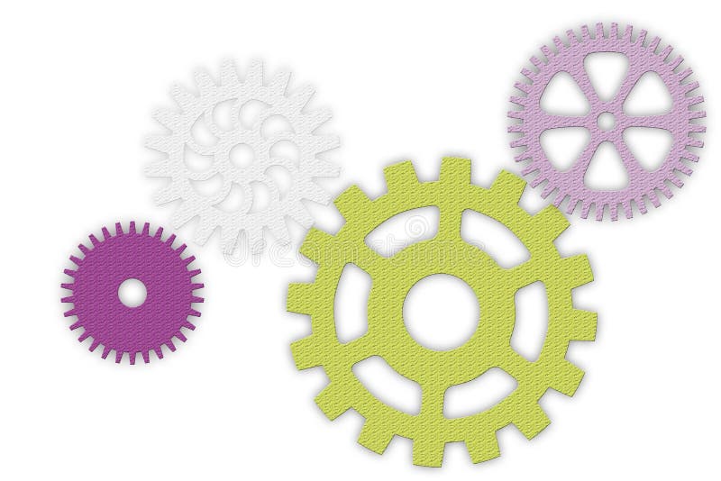 Set of color gears stock illustration. Illustration of design - 62472956