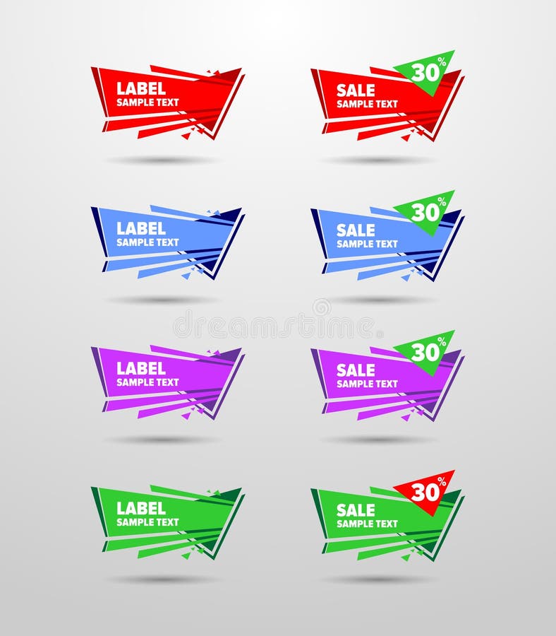 Set Of Color Geometric Abstract Backgrounds Stock Vector - Illustration ...