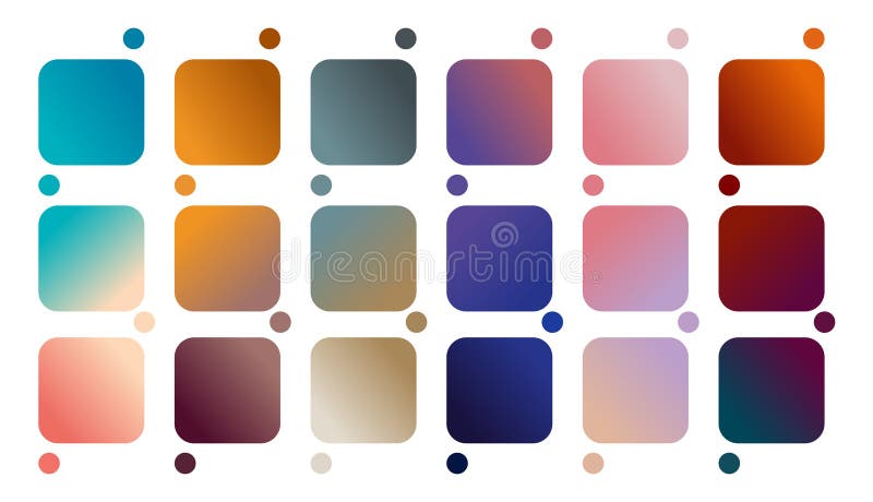 Set of Color Gradient Fill Vector Swatches Stock Vector - Illustration ...