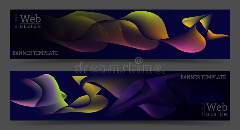 A Set of Color Gradients on a Dark Background. Creative Template for Posters, Web Design Stock ...