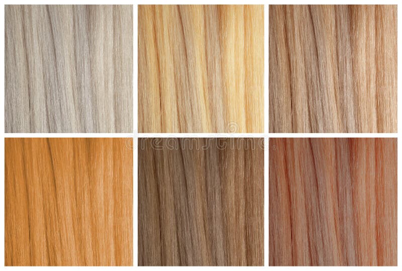 Set with Color Hair Samples. Beauty and Professional Stock Photo ...