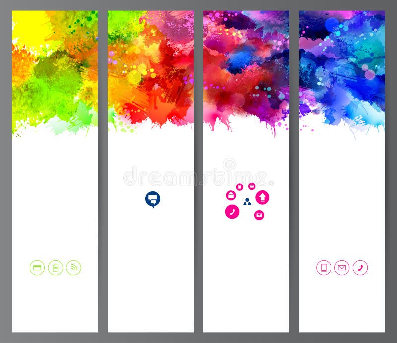 Set of color headlines stock vector. Illustration of design - 62185921