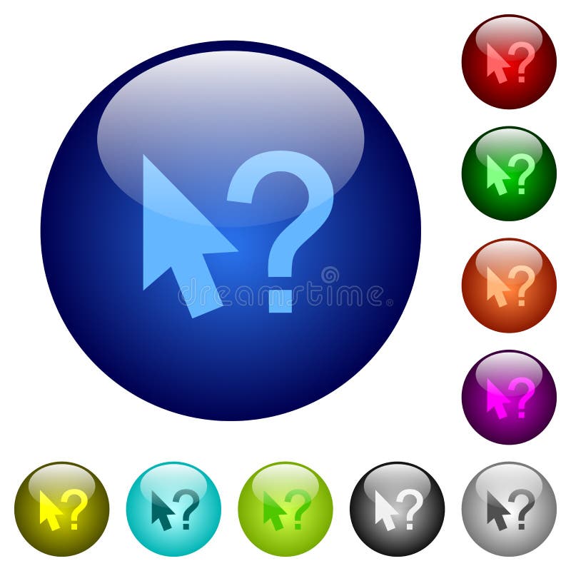 Color Help Cursor Glass Buttons Stock Vector - Illustration of icons ...