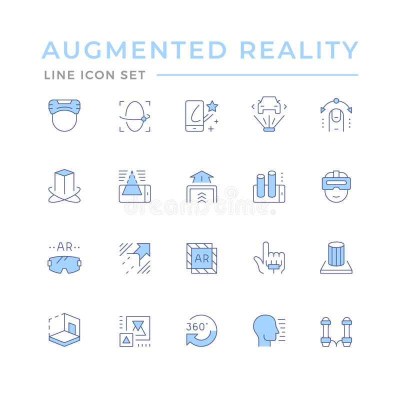 Set Color Icons of Augmented Reality Stock Vector - Illustration of ...