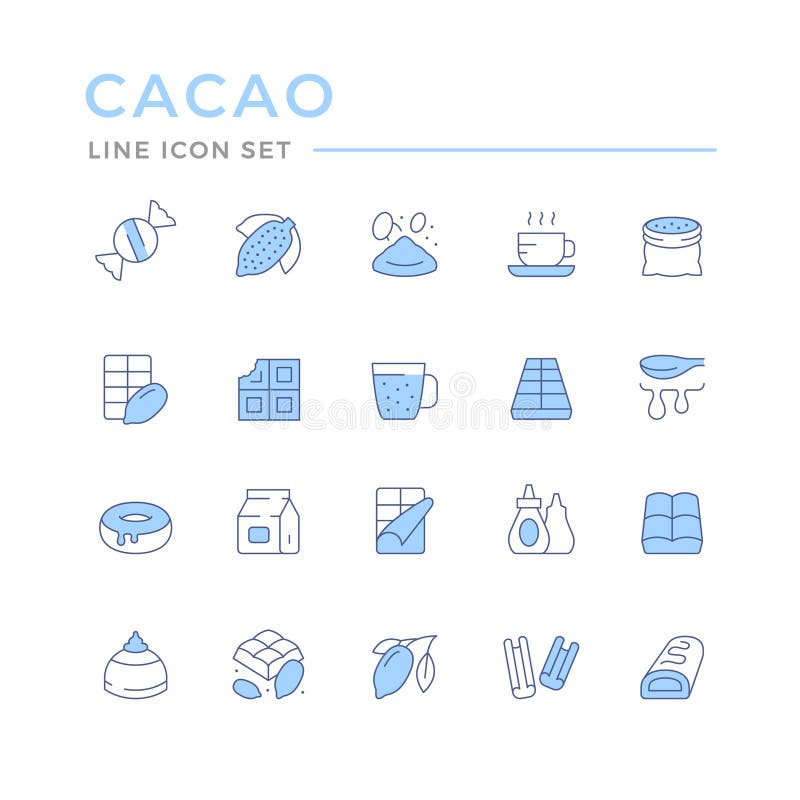 Set Color Icons of Chocolate and Cacao Stock Vector - Illustration of ...