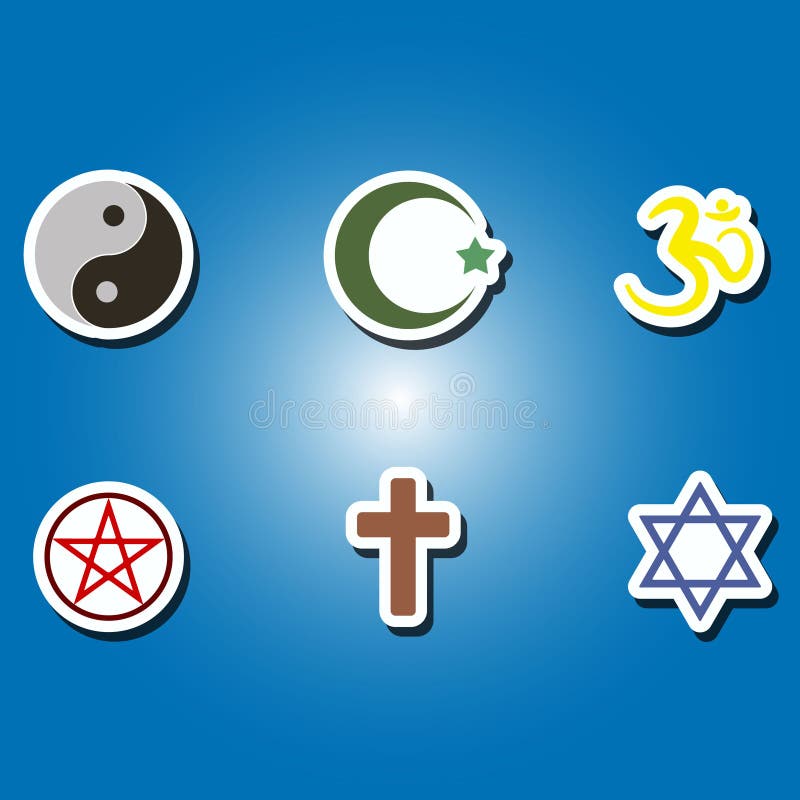 Set of Color Icons with Religious Symbols Stock Vector - Illustration ...