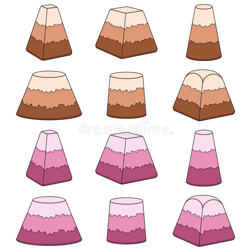 Set of Color Illustrations with Chocolate and Berry Curd Easter ...