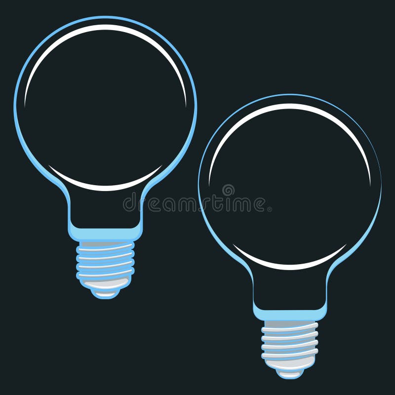 Set of Color Illustrations Light Bulb. Isolated Vector Objects. Stock ...