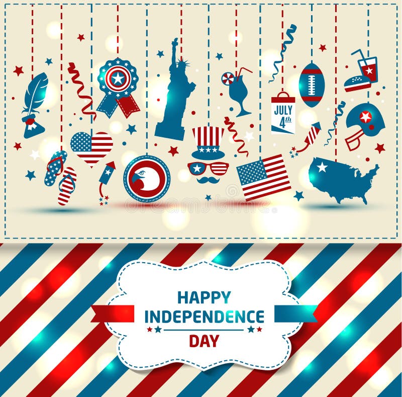 Set of Color Independence Day. Stock Vector - Illustration of glasses ...