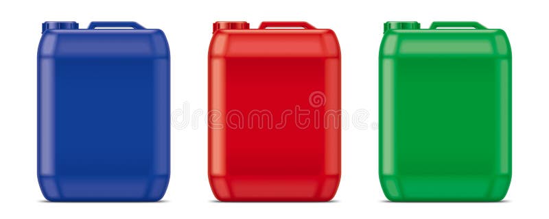 Set of Color Jerry Cans. stock vector. Illustration of mockup - 219897673