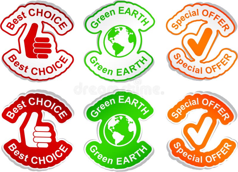 Set of color labels. stock vector. Illustration of element - 25999207