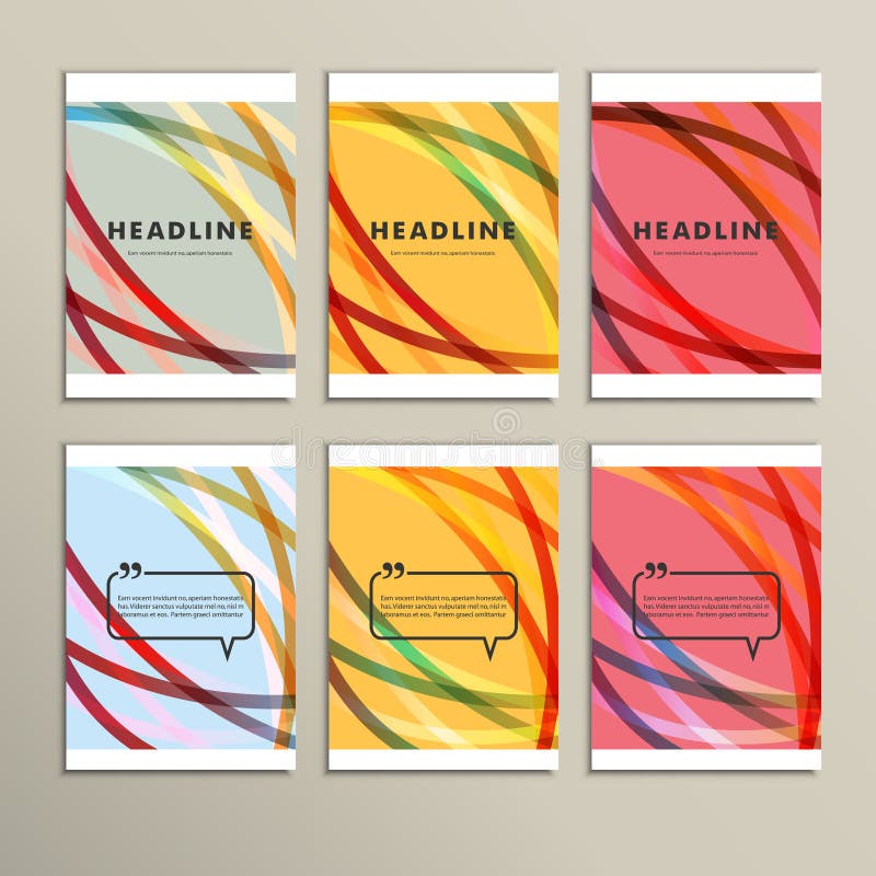 Set of Color Line Banners for Abstract Design Stock Vector ...