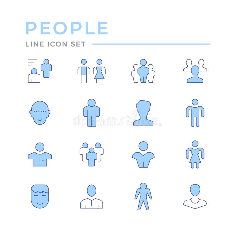 Set Color Line Icons of People Stock Vector - Illustration of corporate ...