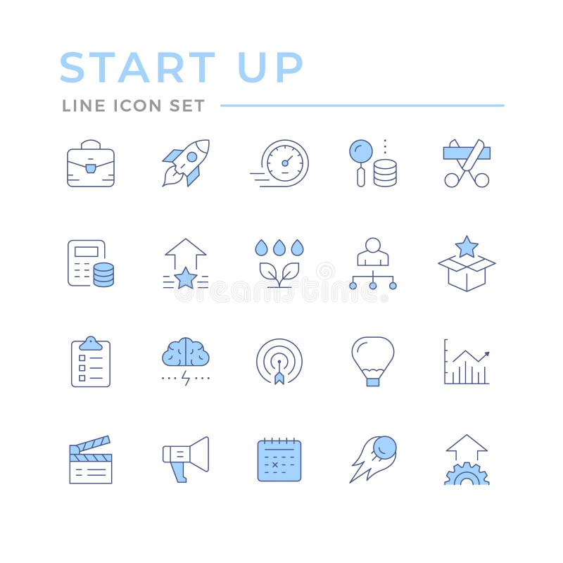 Set Color Line Icons of Start Up Stock Vector - Illustration of idea ...
