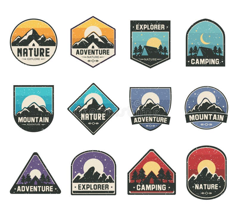 Set Color Logo for Adventure or Outdoors Activities Vector Stock Vector ...