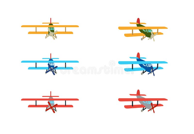 Color Model of an Old Plane. Isolated on White Background Stock Vector ...