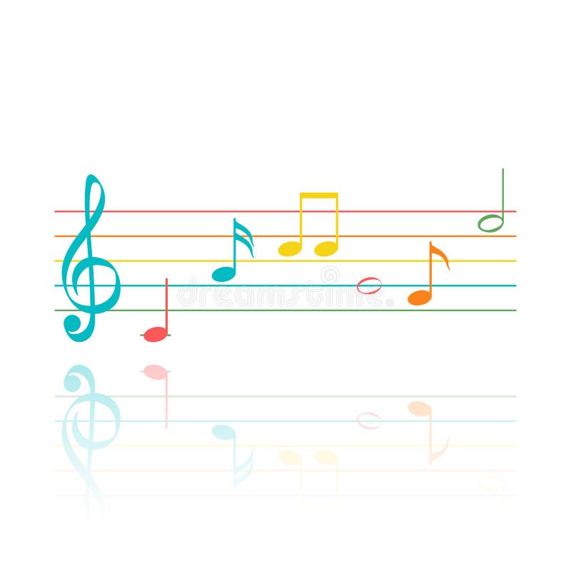 Set of Color Music Note Symbols. Abstract Music Composition Stock ...