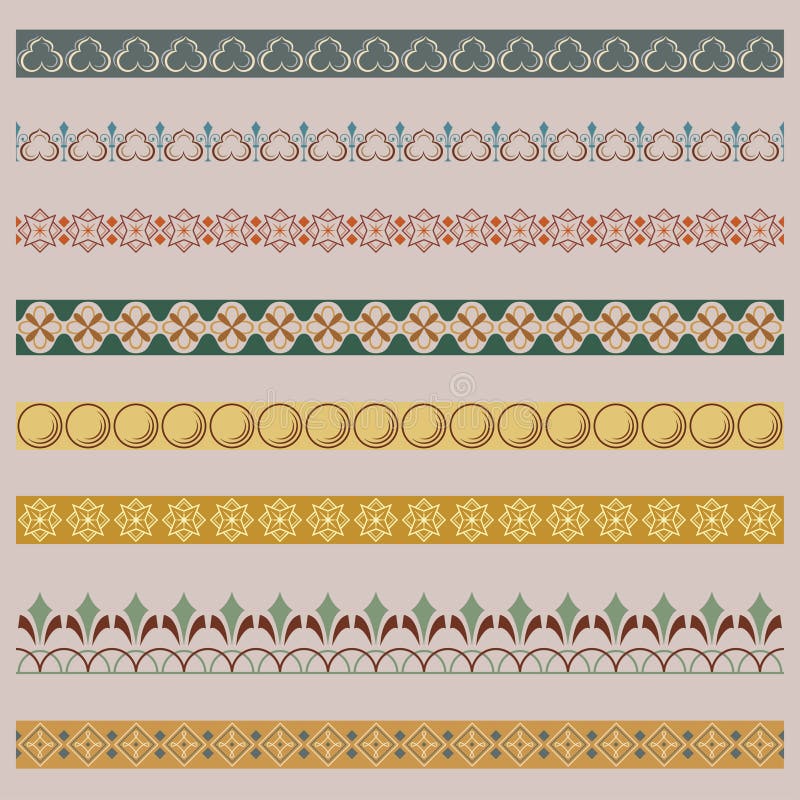 Set of Color Ornate Borders. Stock Vector - Illustration of decoration ...