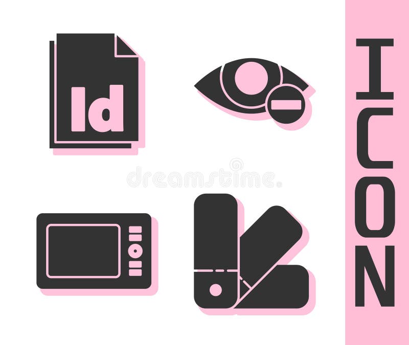 Set Color Palette Guide, ID File Document, Graphic Tablet and Red Eye ...