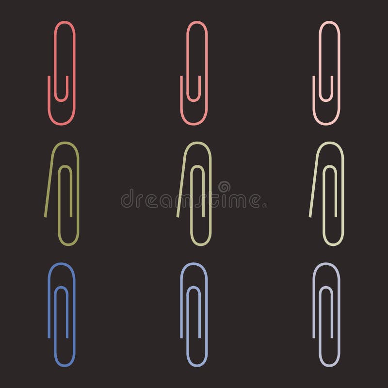 Set of Color Paper Clips, Vector Illustration Stock Vector ...