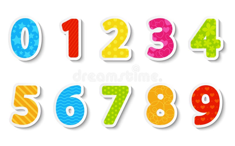 Set of color paper numbers stock vector. Illustration of counting ...