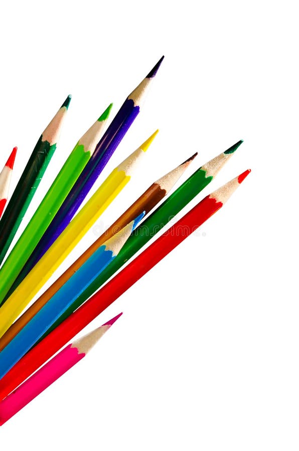 Set of Color Pencil Crayons Stock Image - Image of orange, draw: 25579395