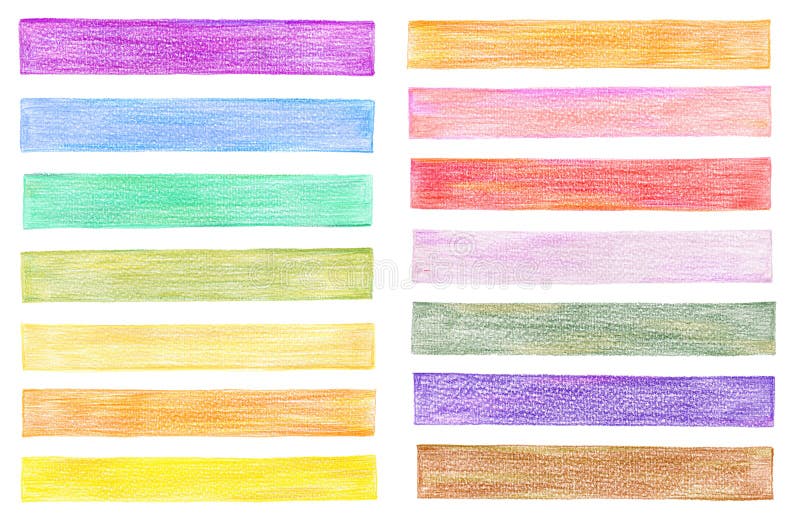 Set of Color Pencil Graphic Elements Stock Illustration - Illustration ...