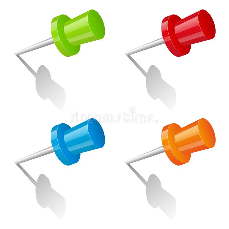 Color Pins and Paperclip on Transparent Stock Vector - Illustration of ...