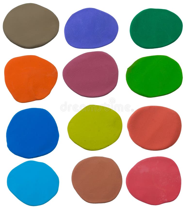 Set of 12 Color Plasticine Abstract Shape Texture on White Stock Photo ...