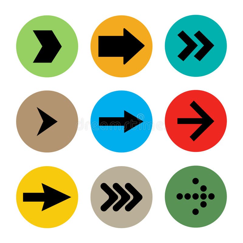 Set of Color Pointer, Arrow Signs. Vector Illustration Stock Vector ...