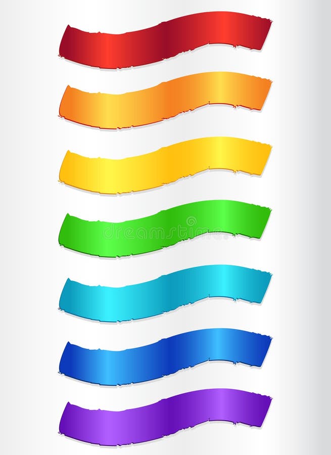 Set of color ribbons stock vector. Illustration of contour - 21830810