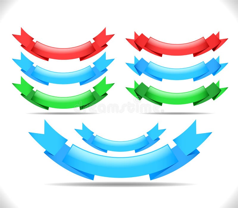 Set of color ribbons stock vector. Illustration of message - 25934104
