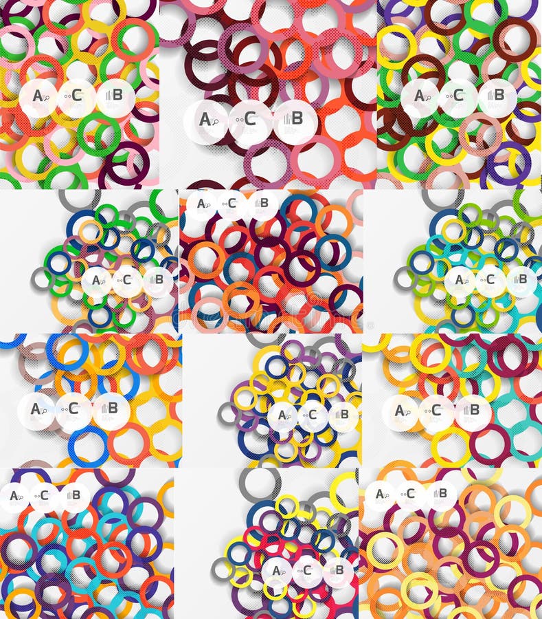 Set of Color Rings Abstract Background Stock Illustration ...