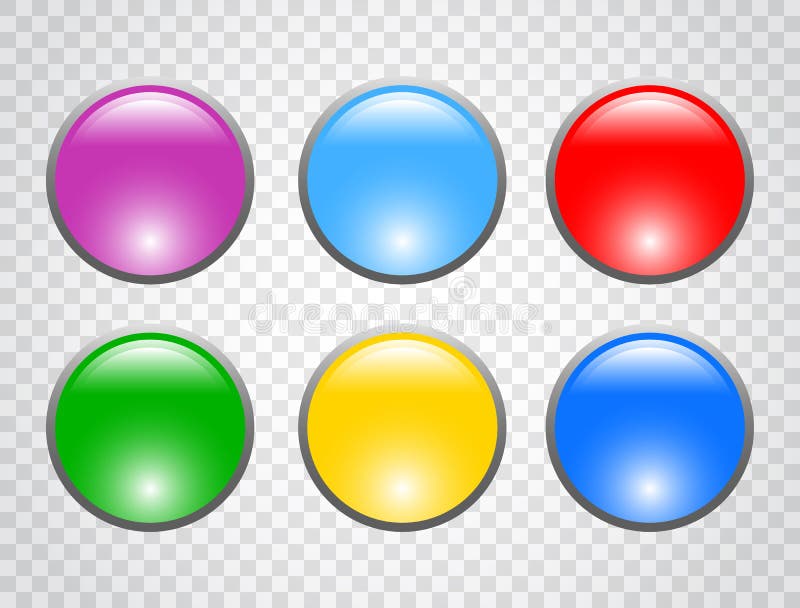 Color Buttons Set Isolated on White Background Stock Vector ...