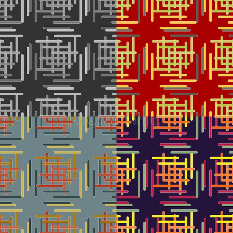 Set Color of Seamless Patterns Stock Vector - Illustration of smooth ...