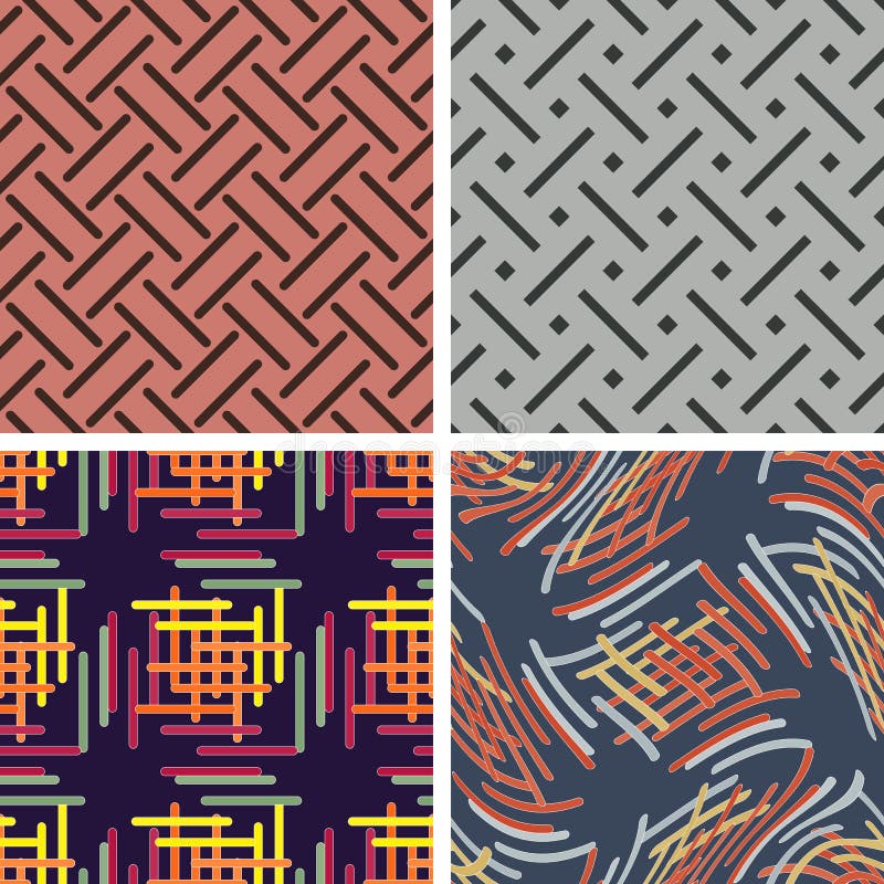 Set Color of Seamless Patterns Stock Vector - Illustration of brown ...