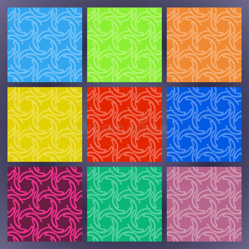 Set of Color Seamless Patterns Stock Vector - Illustration of copybook ...