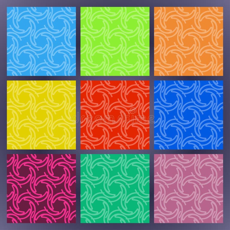 Set of Color Seamless Patterns Stock Vector - Illustration of copybook ...