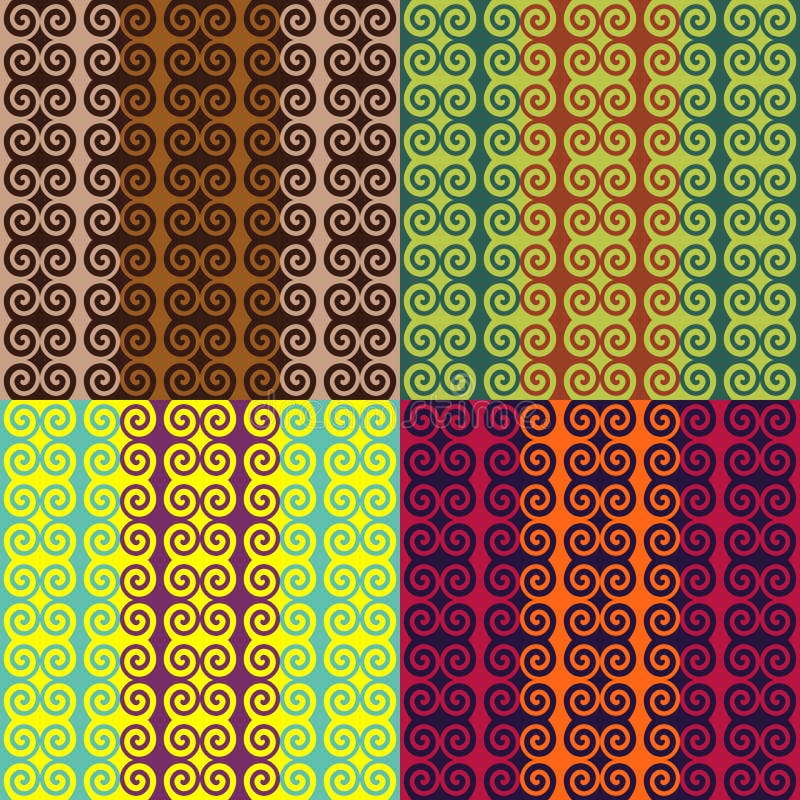 Set Color of Seamless Patterns Stock Vector - Illustration of textile ...