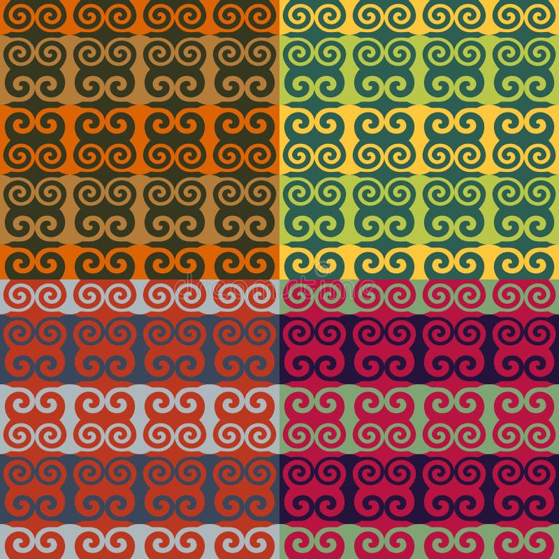 Set Color of Seamless Patterns Stock Vector - Illustration of seamless ...