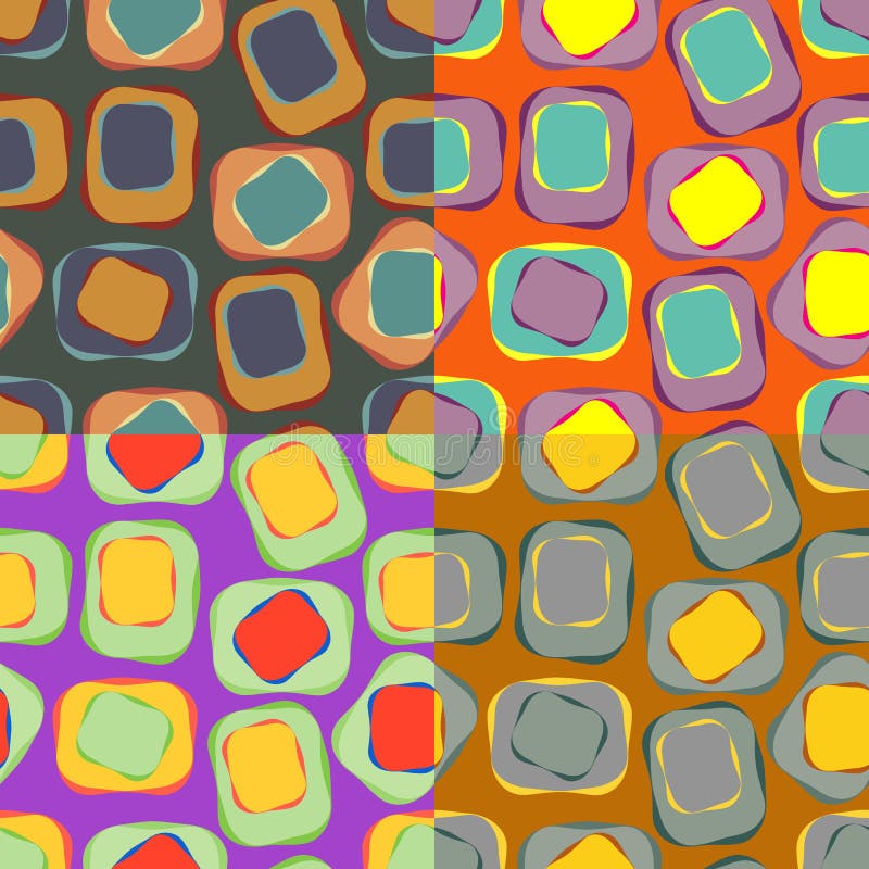 Set Color of Seamless Patterns Stock Vector - Illustration of screen ...