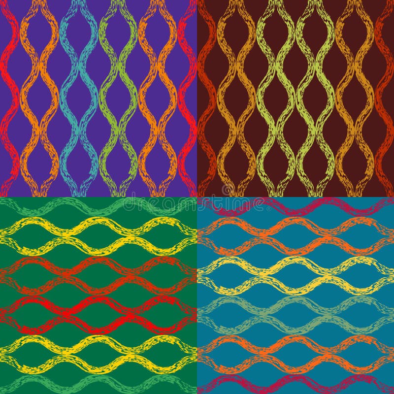 Set Color of Seamless Patterns Stock Vector - Illustration of abstract ...