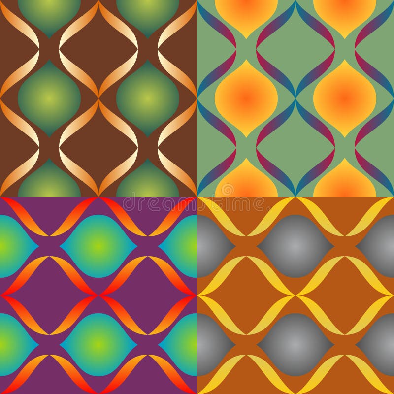 Set Color of Seamless Patterns Stock Vector - Illustration of bright ...