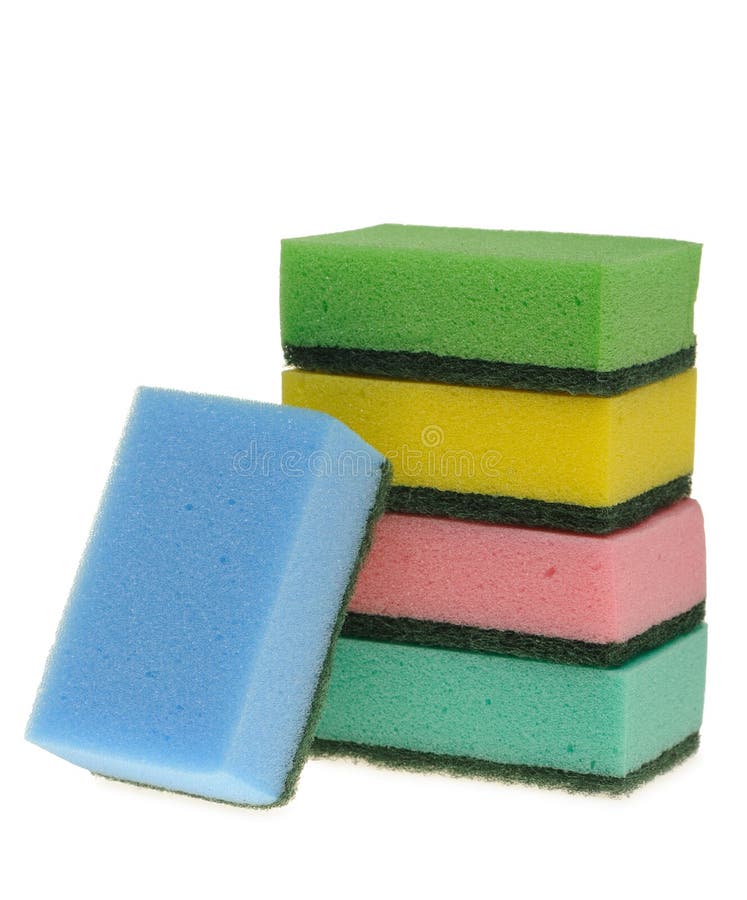 Colorful Sponges and Scrubber Stock Photo - Image of clean, service: 129008