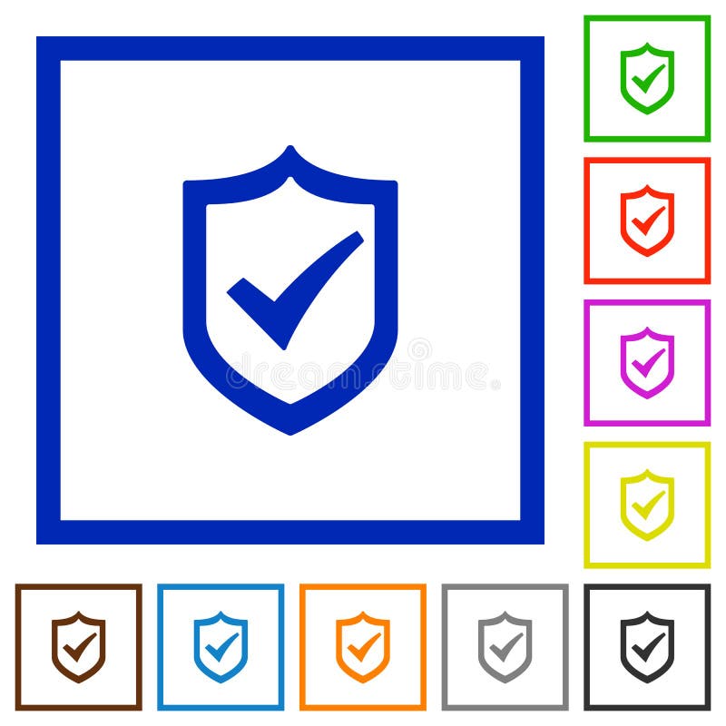 Active Security Outline Flat Icons with Outlines Stock Vector ...