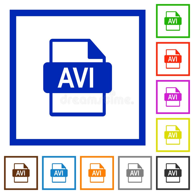 AVI File Format Framed Flat Icons Editorial Photography - Illustration ...