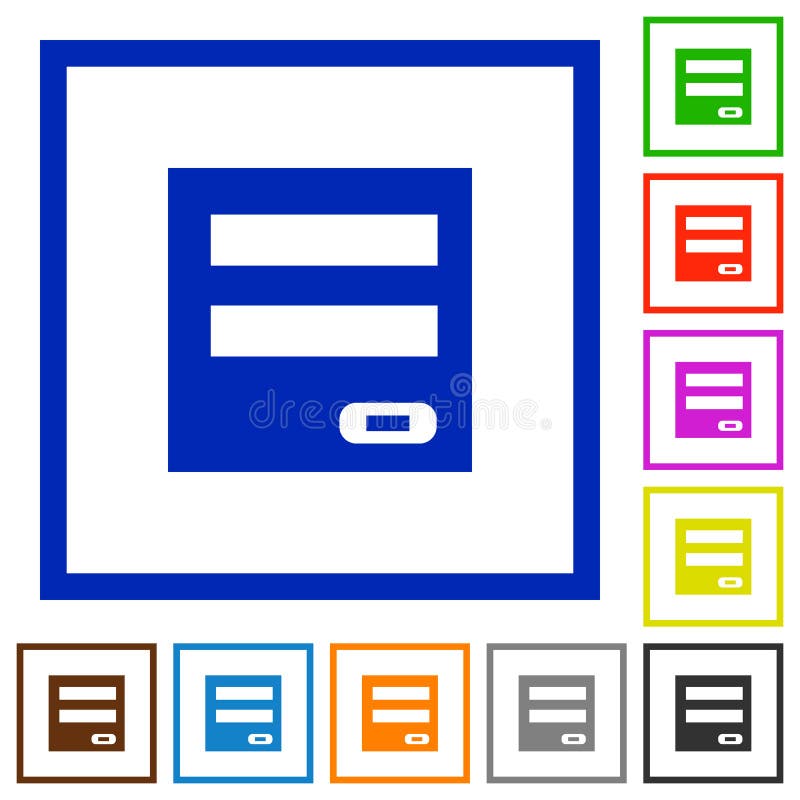 Login Panel Framed Flat Icons Stock Vector - Illustration of logon ...