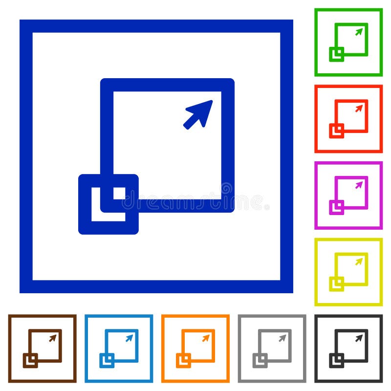Set of Color Square Framed Maximize Window Icons Stock Vector ...
